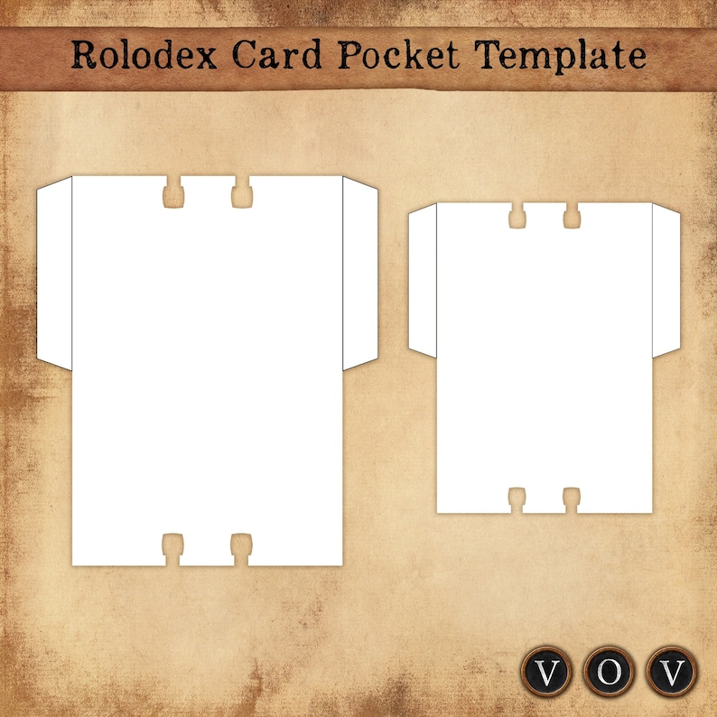 Rolodex Card Pocket Template, Cricut, Rolodex Card Shaped Pockets - Etsy