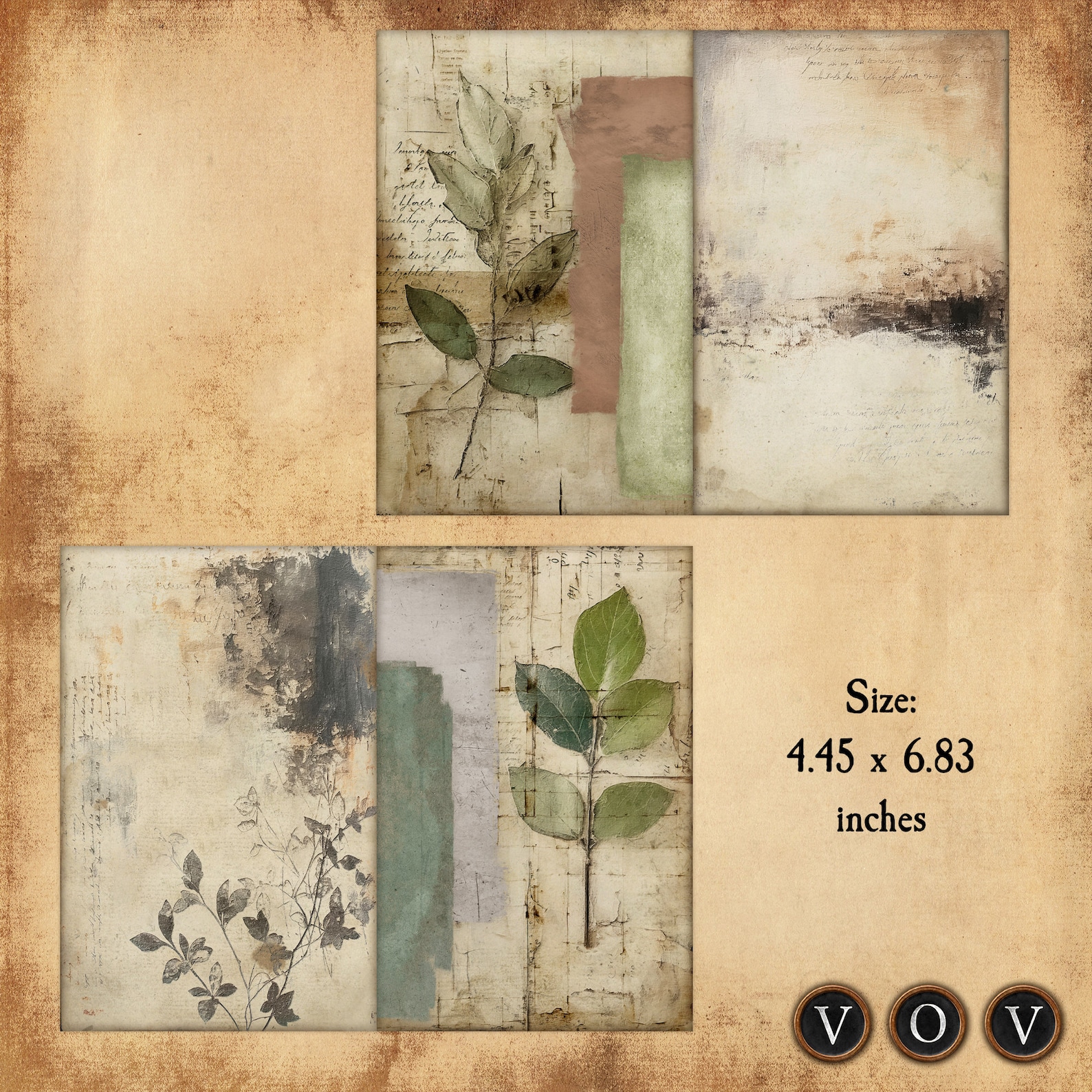 Leafy Reverie: Mini Junk Journal Kit. Shabby Journal, Rustic Journal ...