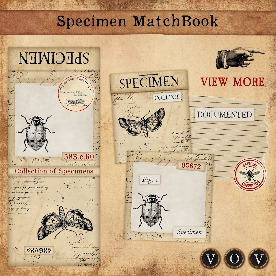 Specimen Matchbook for Junk Journals. - Etsy