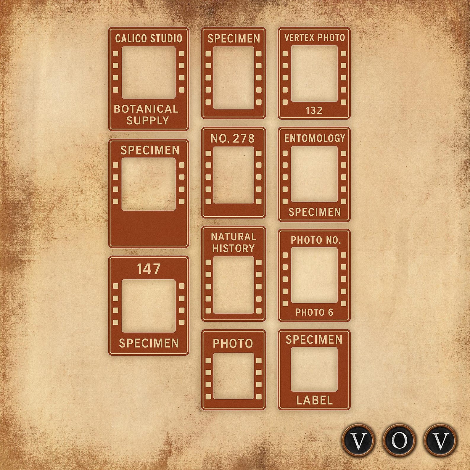 Vintage Photo Slide Frames: Printable Junk Journal Ephemera (JPEG + PNG ...