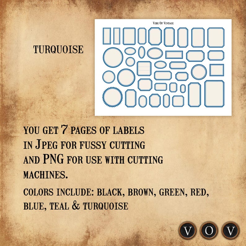 Vintage Labels Printable Set: Retro Ephemera for Junk Journals (PNG ...