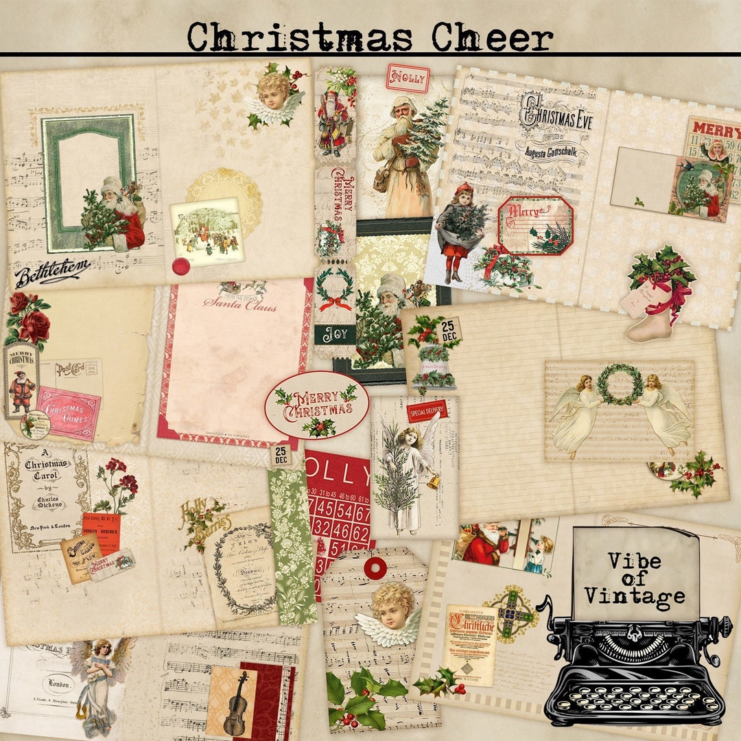Christmas Cheer Journal Kit ,journal Pages, Ephemera, Tags and More - Etsy