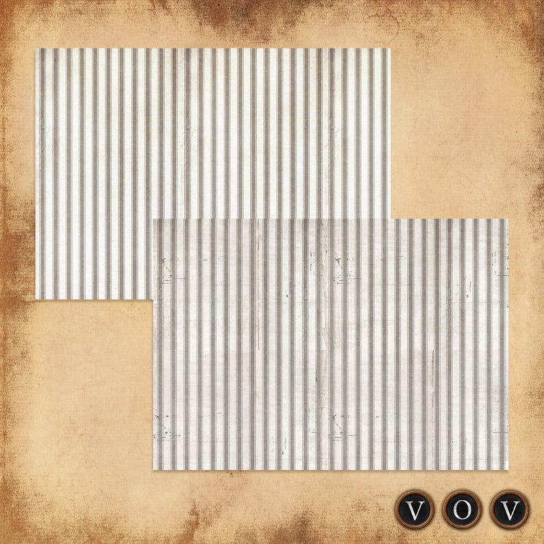Vintage Stripe Backgrounds Distressed Digital Paper Blue Brown Junk ...
