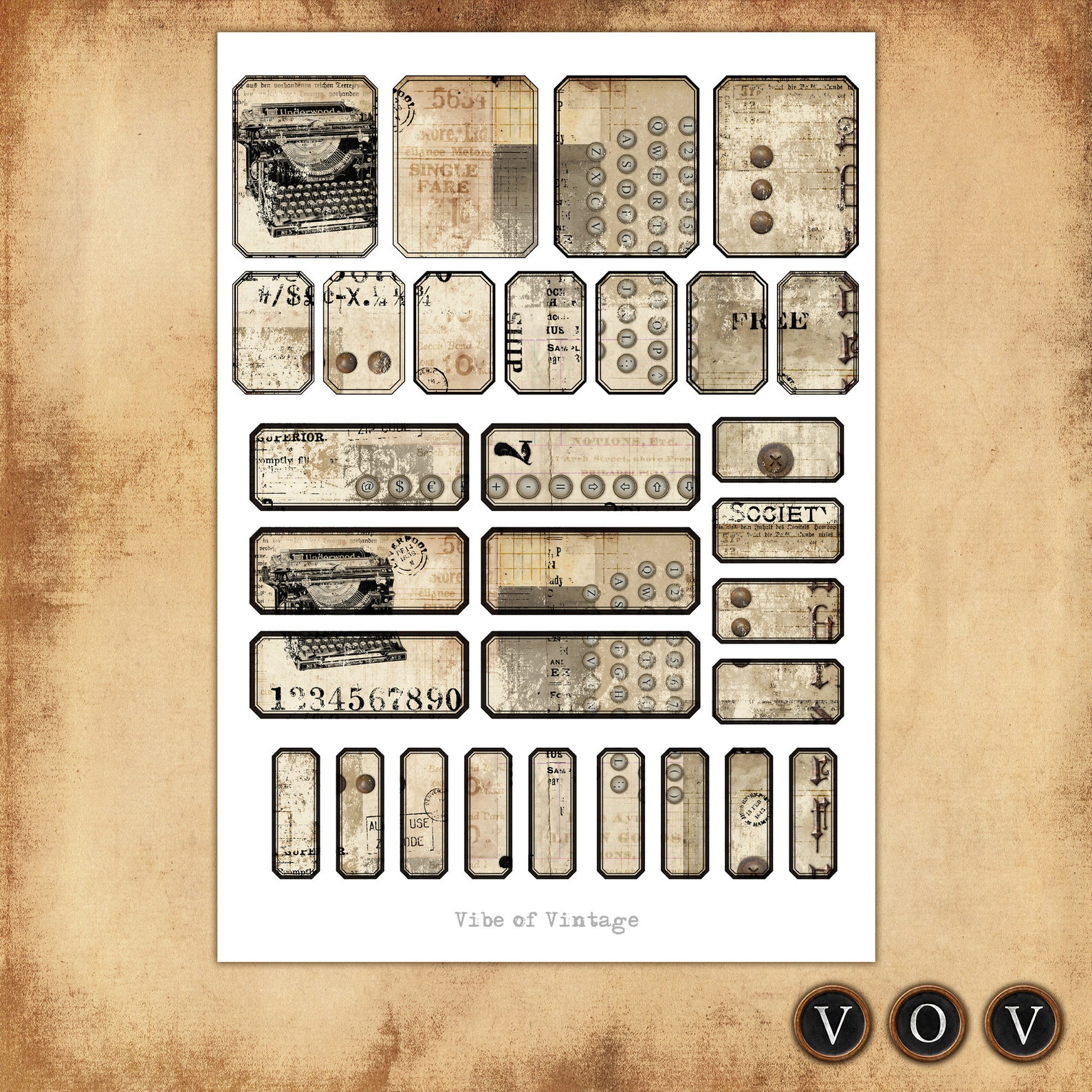 Industrial Grunge Labels, Printable Labels, Junk Journaling, Vintage ...