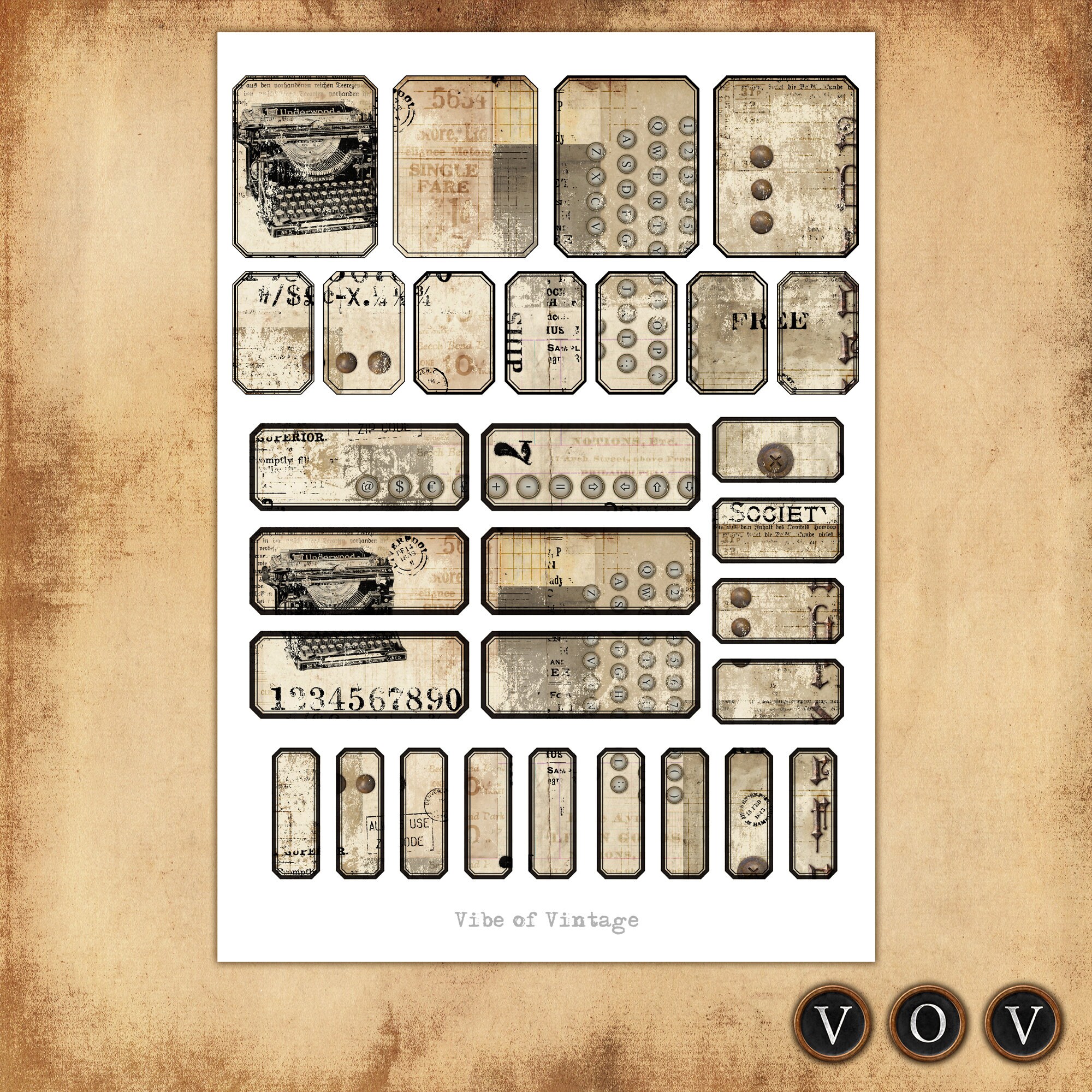 Industrial Grunge Labels Printable Labels Junk Journaling - Etsy Australia