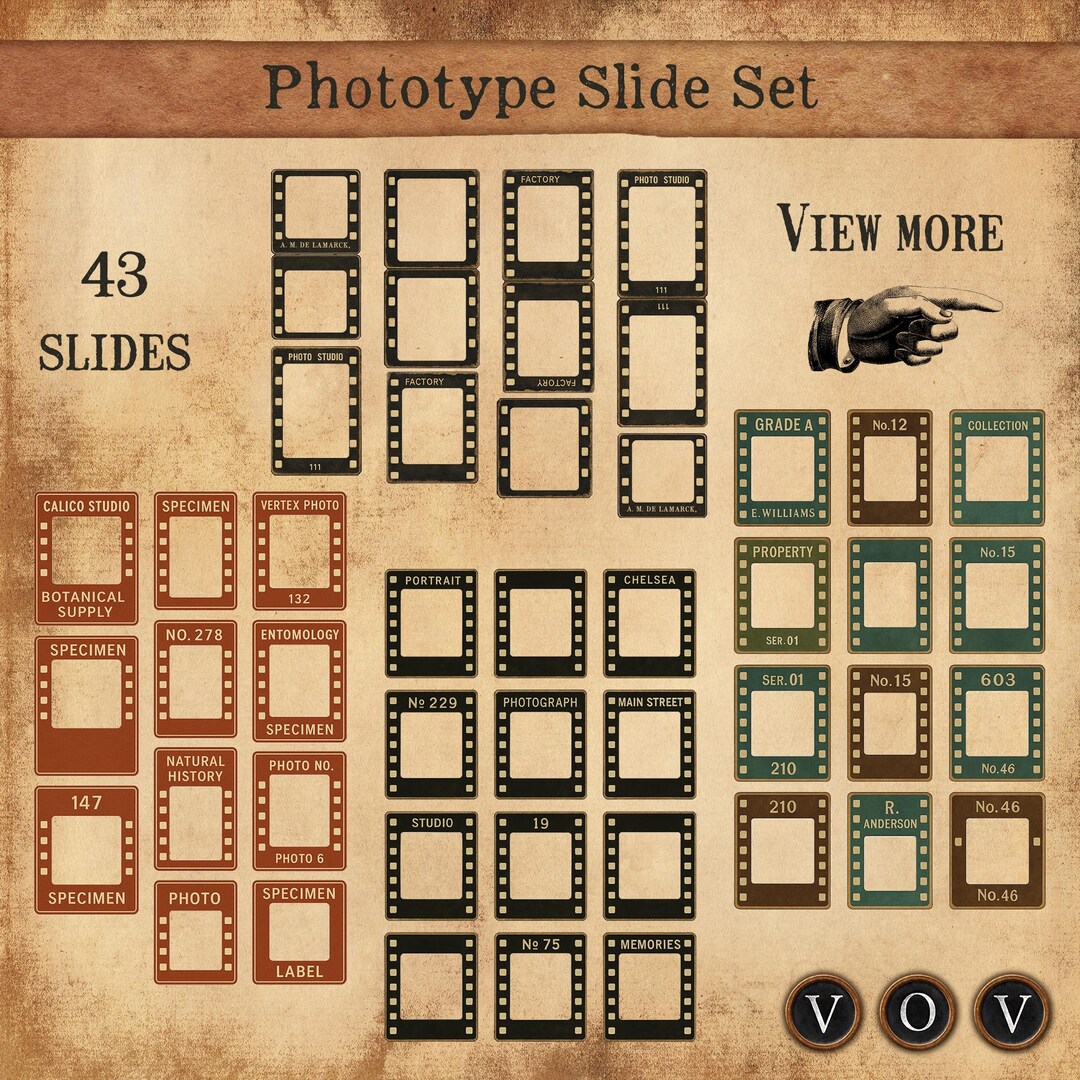 Phototype Slide Set—printable Vintage-inspired Photo Frame Slides for ...
