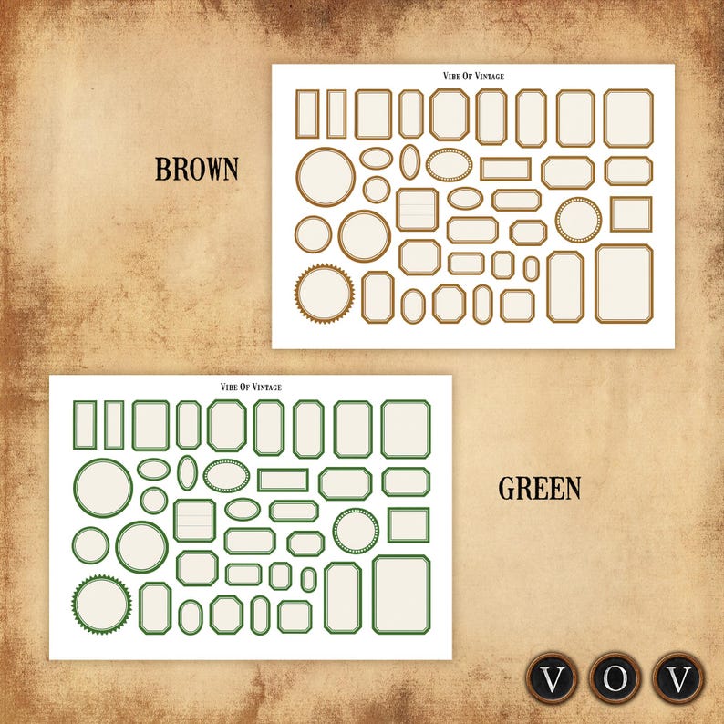 Vintage Labels Printable Set: Retro Ephemera for Junk Journals (PNG ...