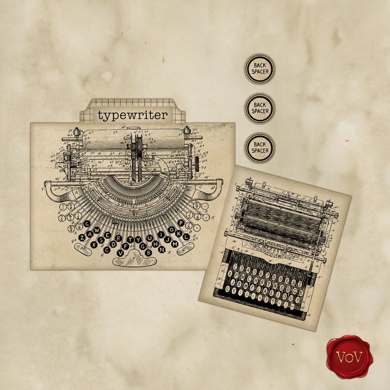 Printable Vintage Typewriter Pocket for Junk Journals - Etsy