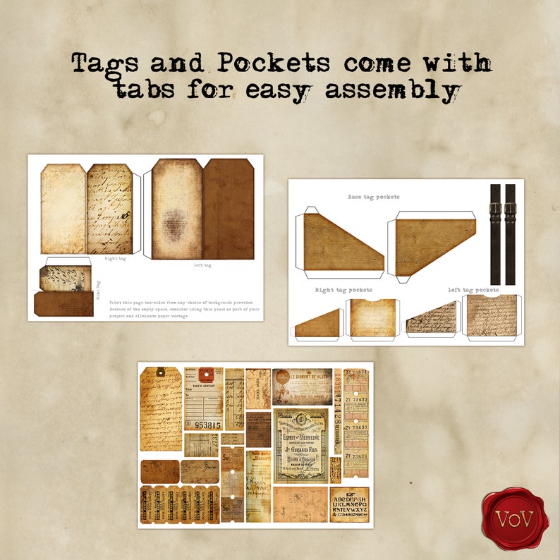 Mini Tag Book for Junk Journals - Etsy