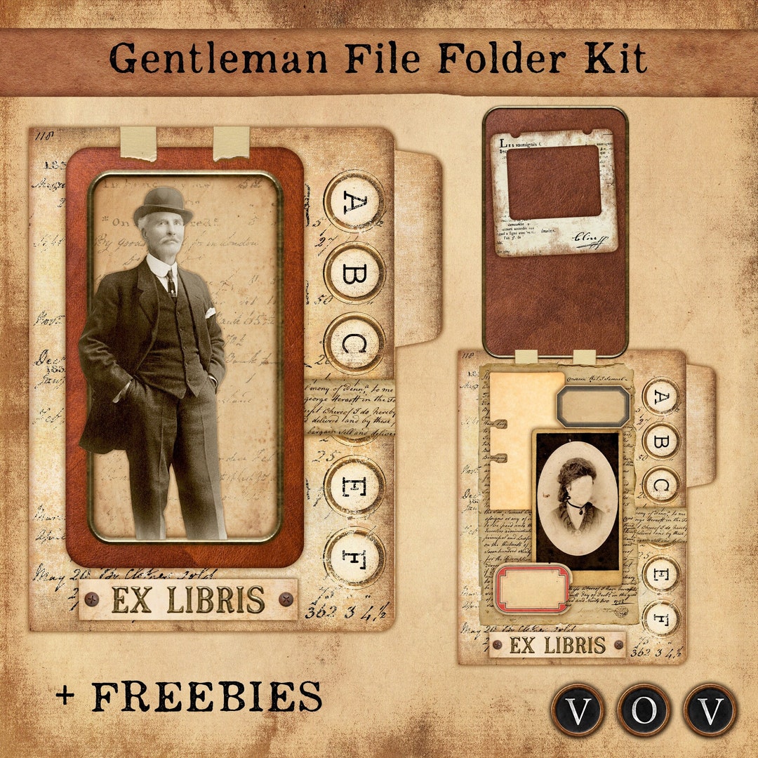 Gentleman File Folder Kit for Your Junk Journals and Other Craft ...