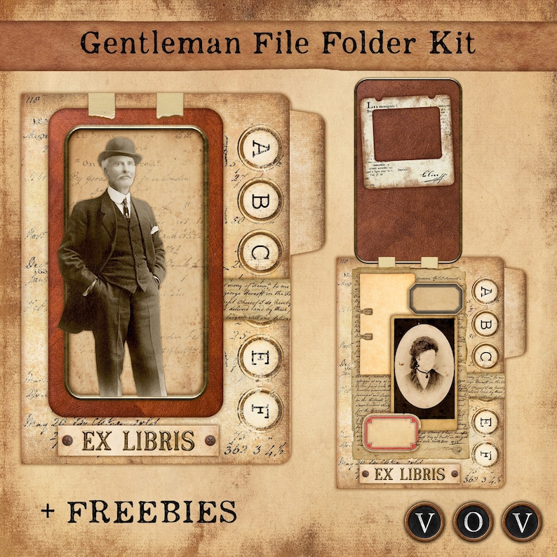 Gentleman File Folder Kit for Your Junk Journals and Other Craft ...