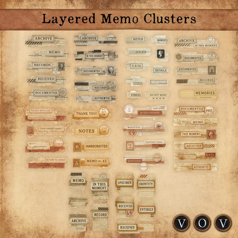 Vintage Memo Cluster Printables: Junk Journal Ephemera (digital ...