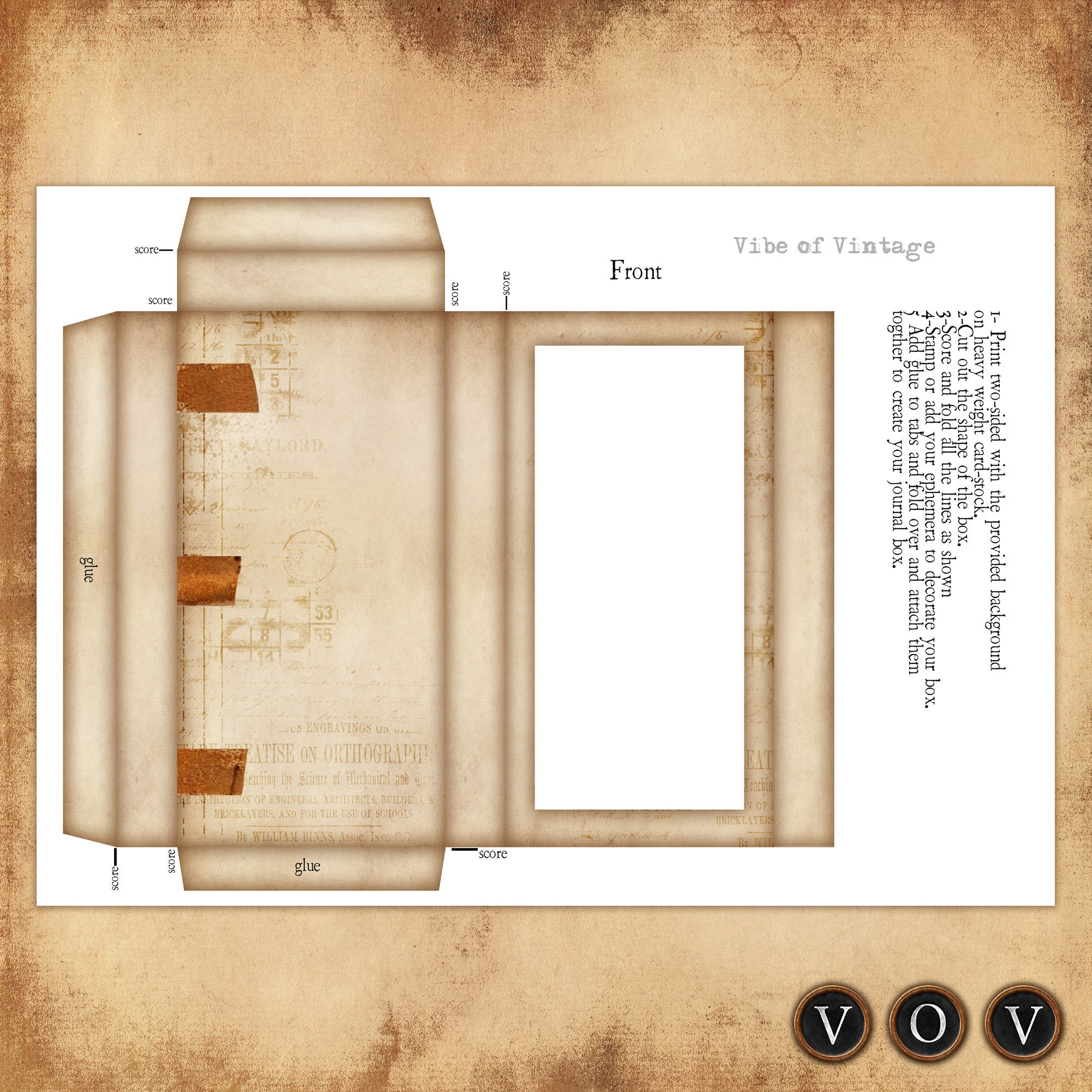 Vintage Box and Journal Cover, Mini Journal, Printable Boxes, Journal ...