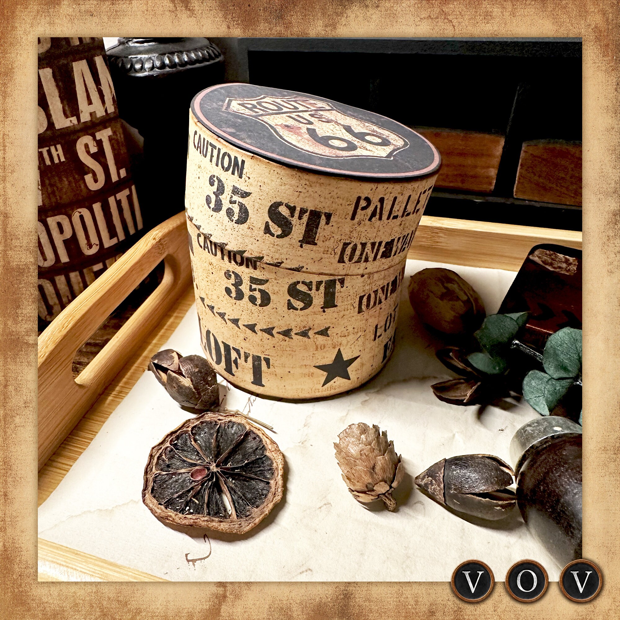 Industrial Grunge Roundbox, Journal Box, Printable Storage Box - Etsy