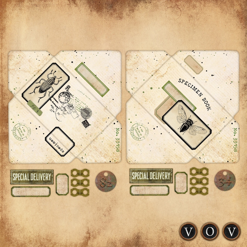 Specimen Envelope Kit for Junk Journals and Other Paper Craft Projects ...