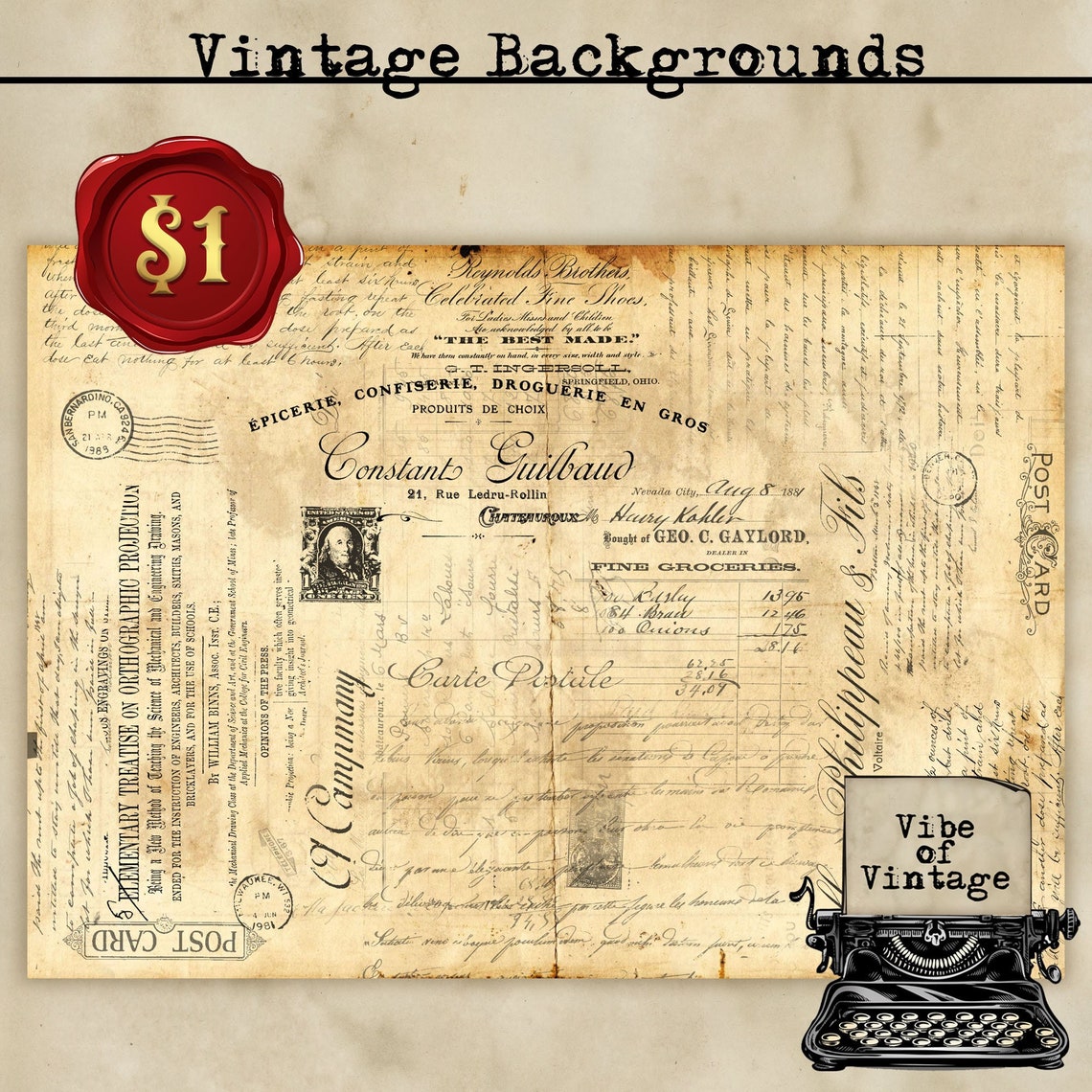 Vintage Background No. 3 Junk Journal Collage Pages Journal - Etsy