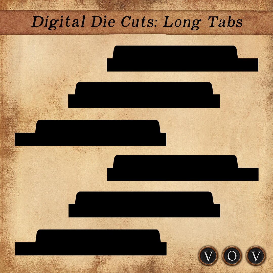 Digital Die Cuts: Long Tabs Cricut Cut Files + Manual Cutting Tab ...
