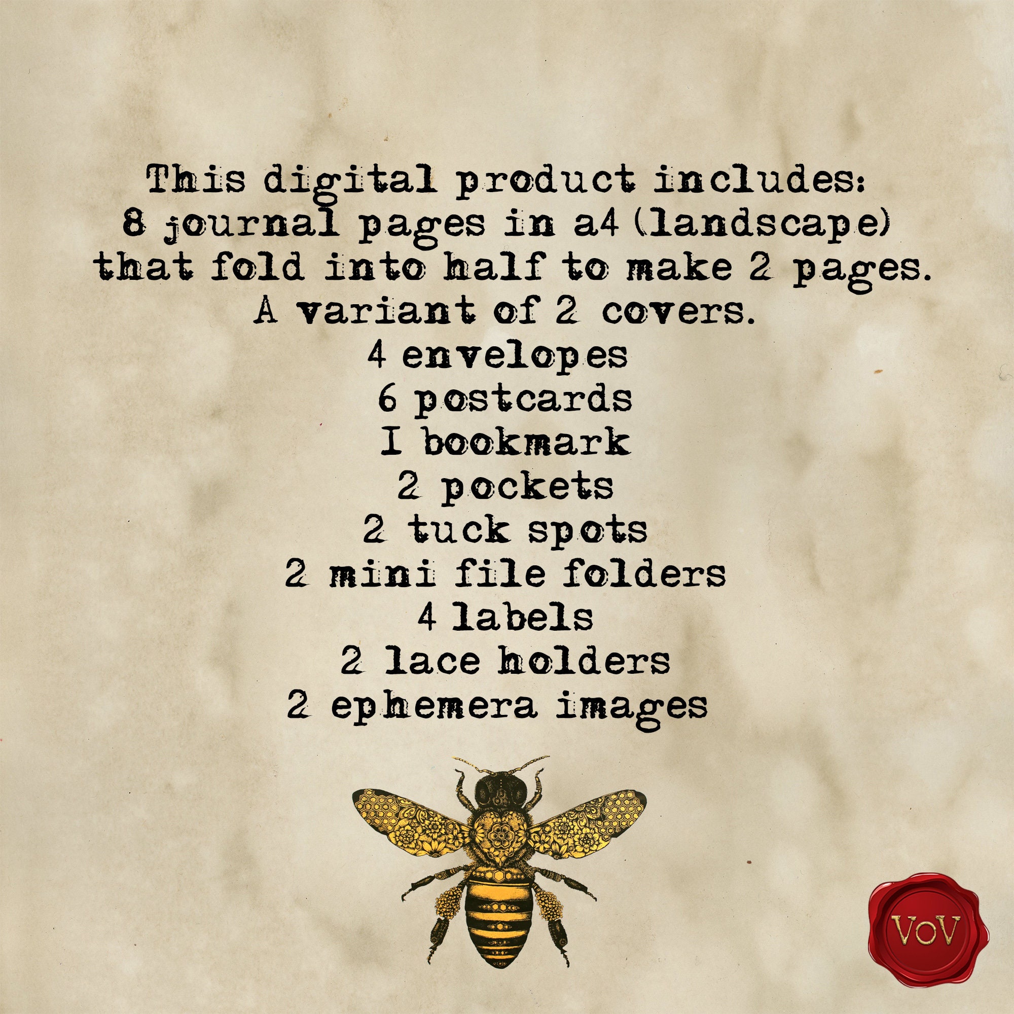 The Beekeeper Junk Journal Kit Journal Pages Envelopes - Etsy