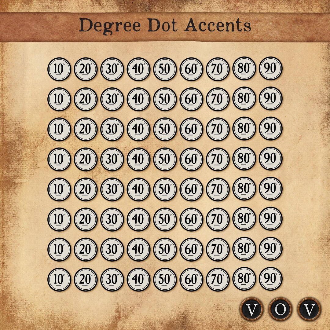 Degree Dot Accents, Vintage Circle Stamped Elements, Printable Elements ...