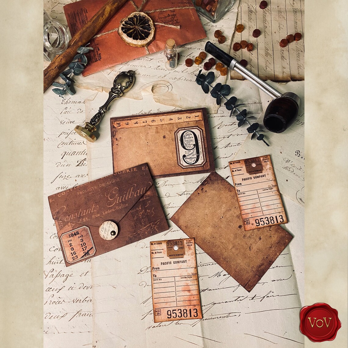 Printable Vintage Envelope Kit Bonus Ephemera | Etsy