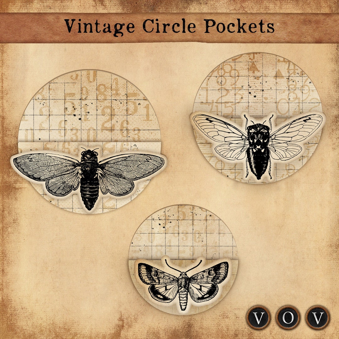 Vintage Circle Pockets for Junk Journals and Other Paper Craft Projects ...