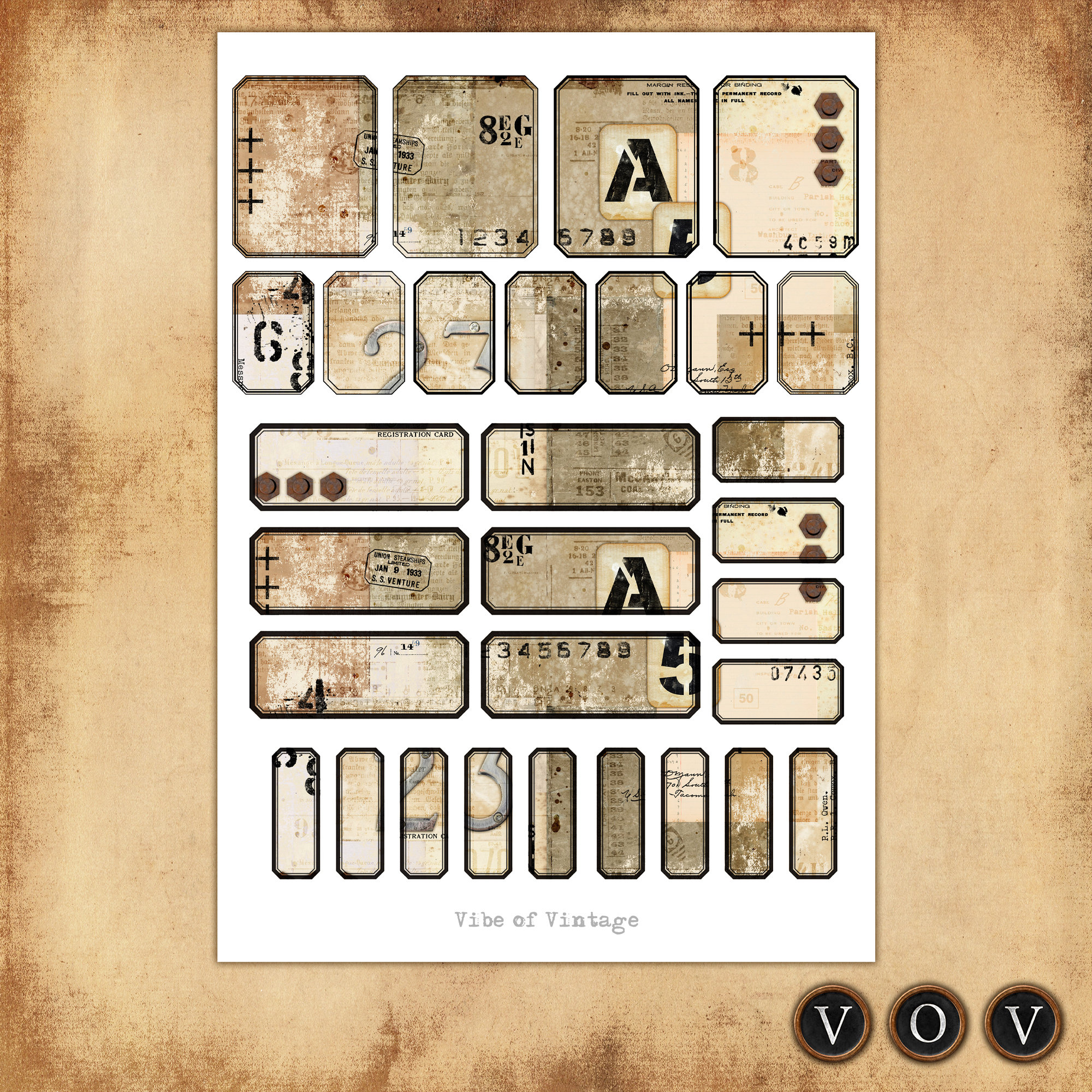 Industrial Grunge Labels Printable Labels Junk Journaling - Etsy Australia