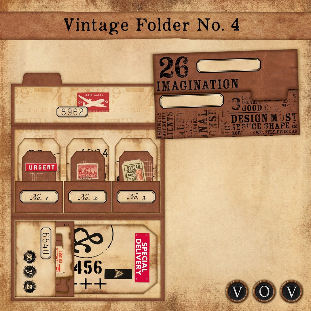 Vintage Folder No.4 for Junk Journals and Other Paper Craft Projects ...