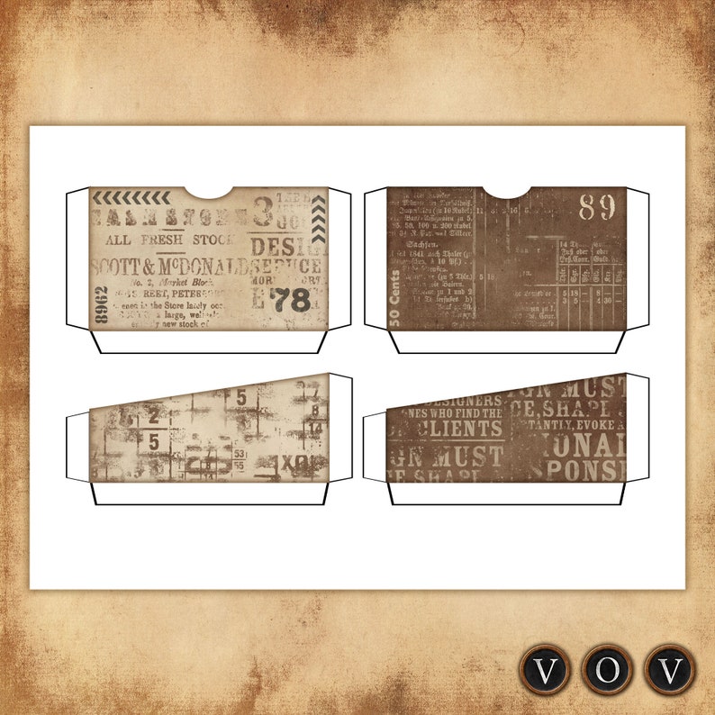Vintage Pocket Folder, Ephemera Storage Folder, Mini Folder, Printable ...