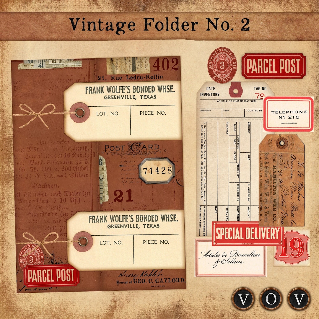 Vintage Folder No.2 for Junk Journals and Other Paper Craft Projects ...