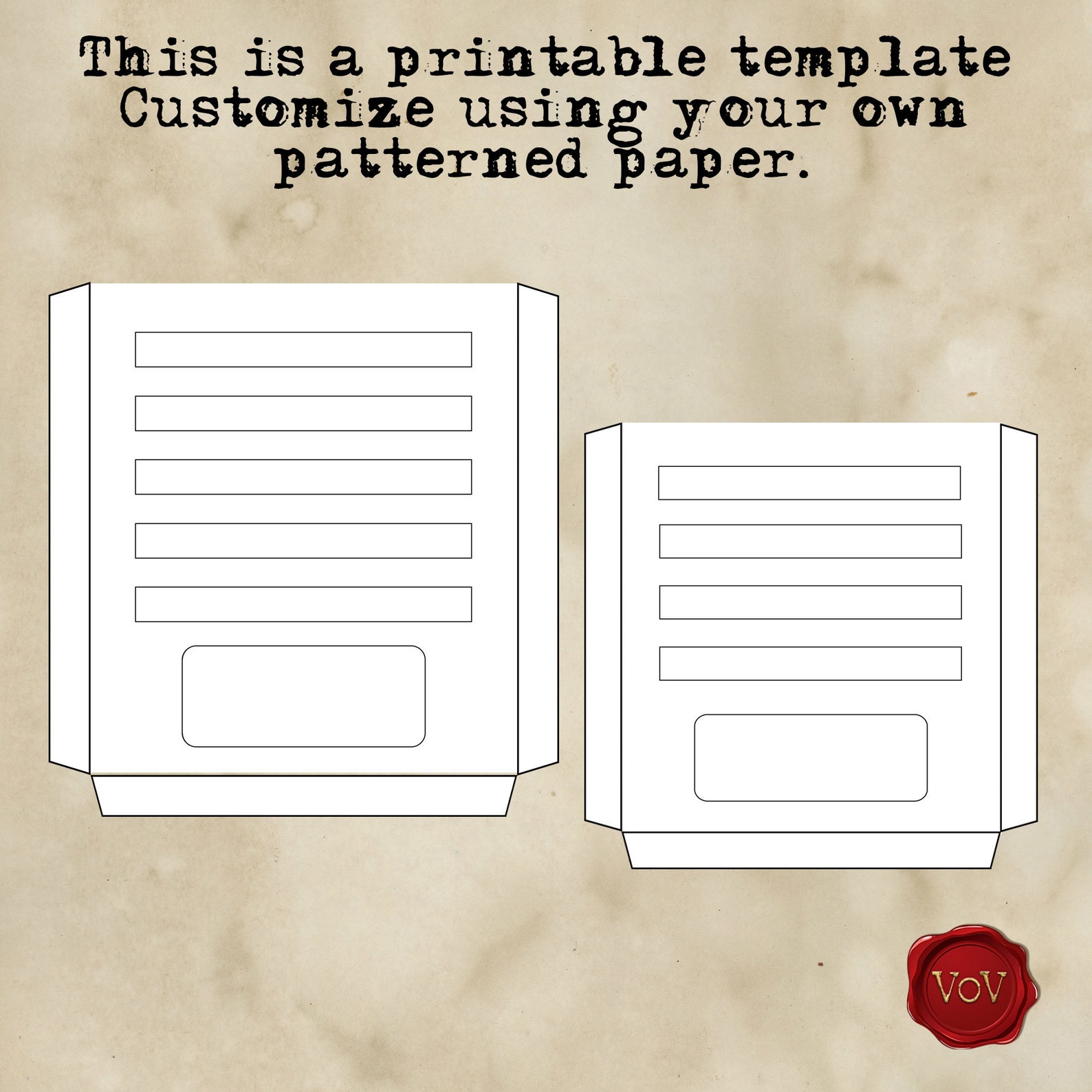 Printable Slot Pocket Template for Junk Journals. Set of 2 - Etsy
