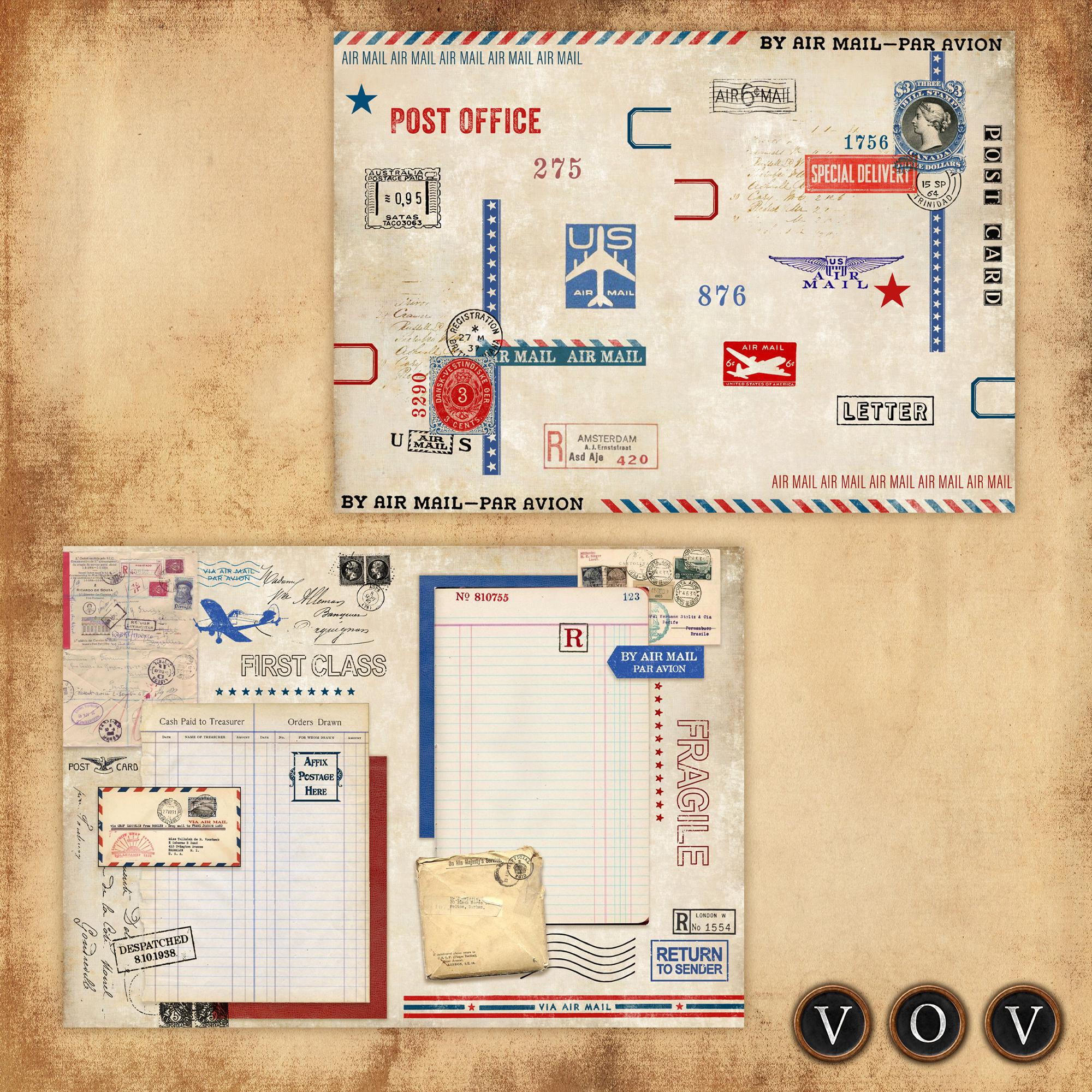 Air Mail Archive Journal Pages, Postal Themed Journal Pages. - Etsy