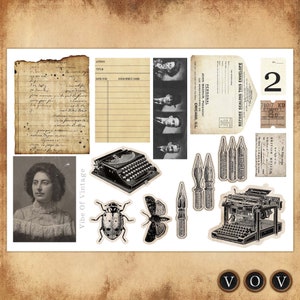 Vintage Grunge Ephemera Kit, Junk Journaling, Junk Journal Ephemera for ...