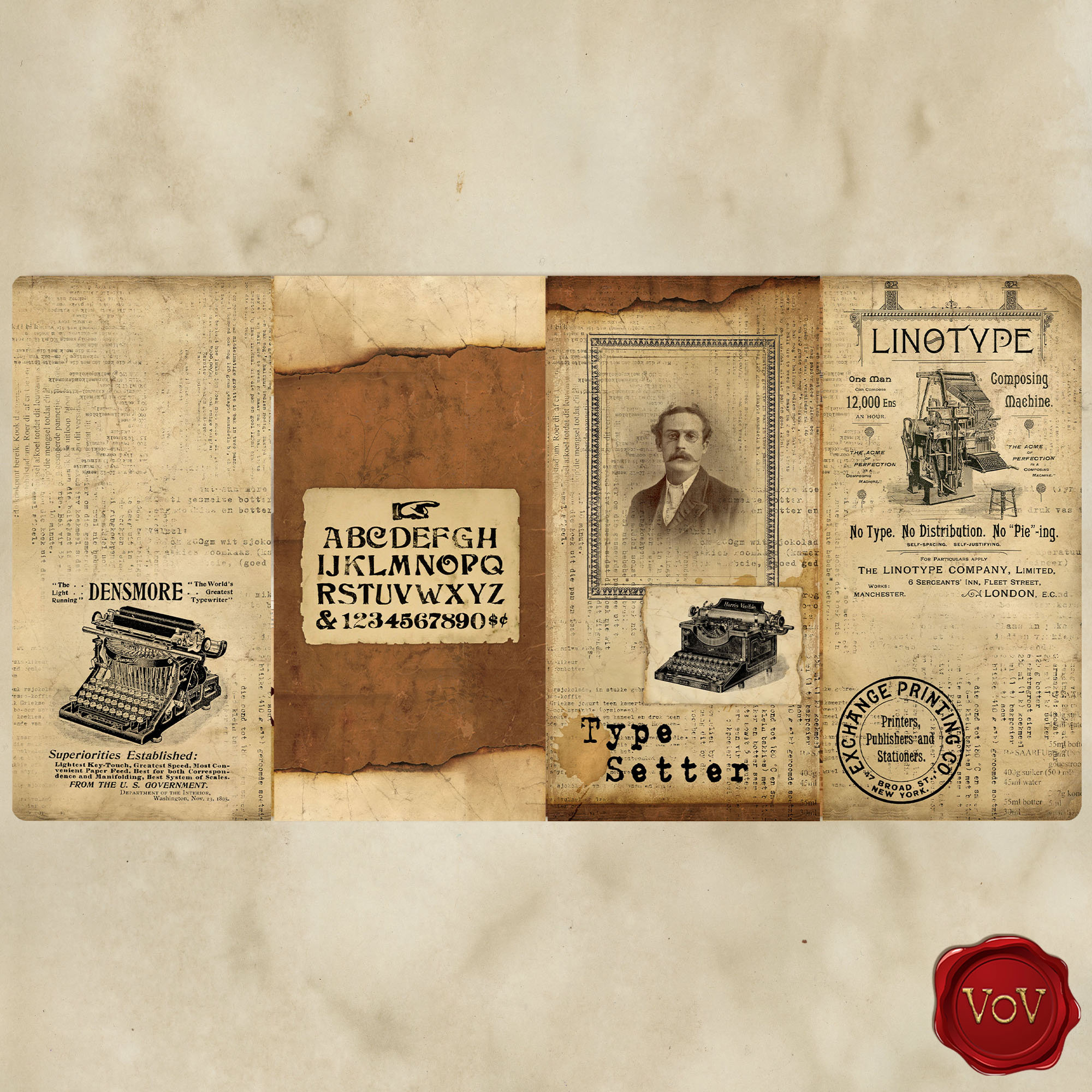 Mini Printable Vintage Folio the Typesetter Folio Mini - Etsy