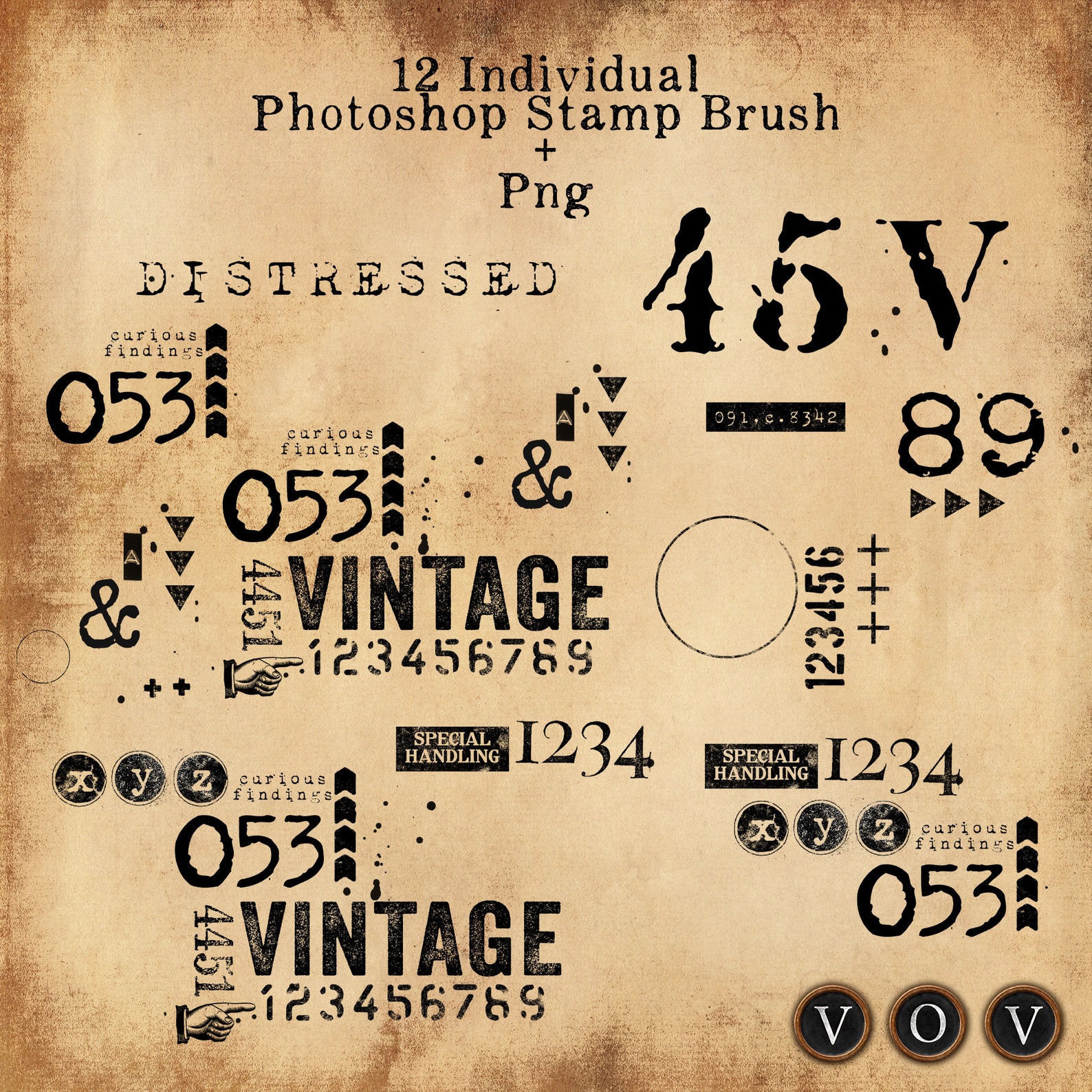 Grunge 1 Png + Photoshop Brushes, Design Resource, Junk Journal Pages ...