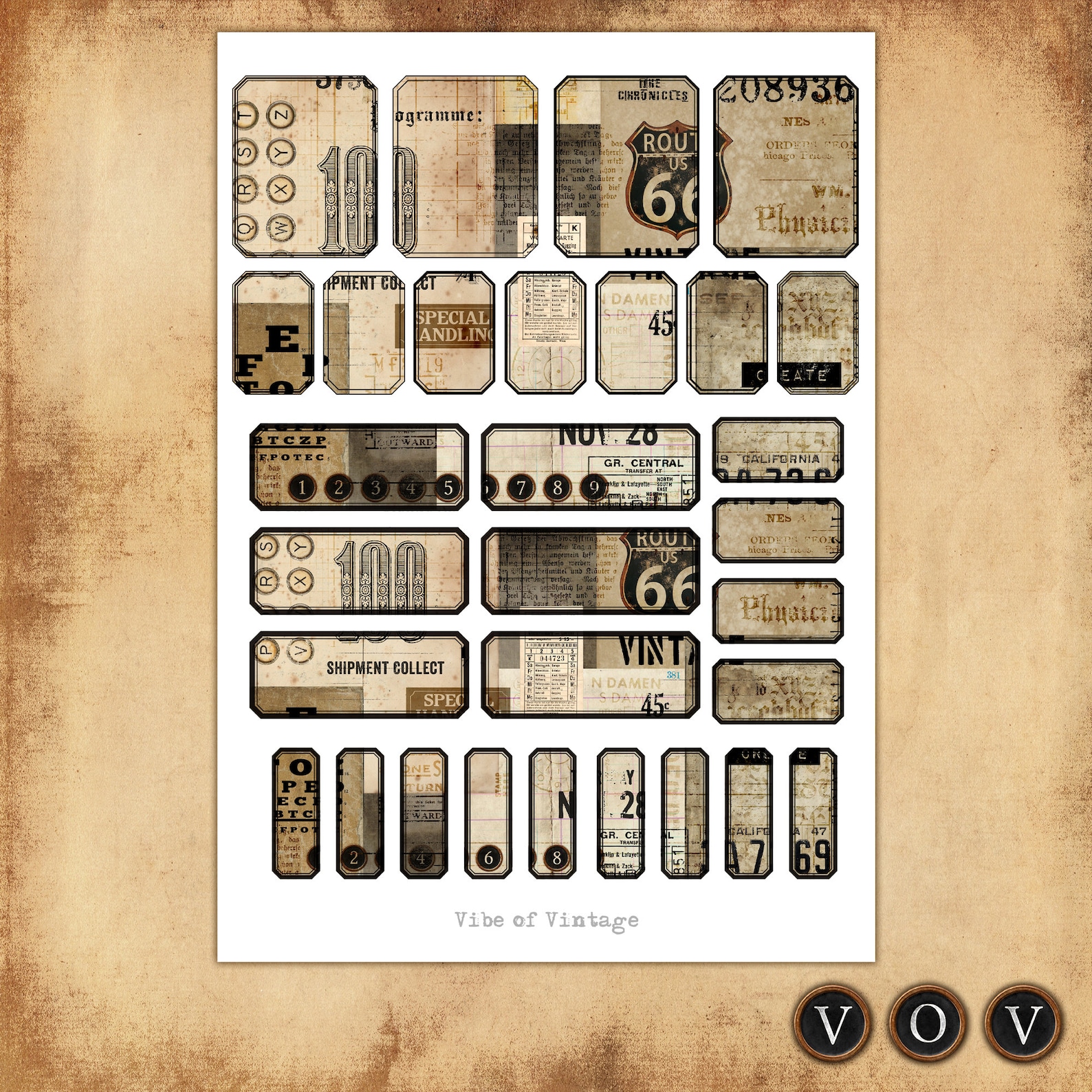 Industrial Grunge Labels, Printable Labels, Junk Journaling, Vintage ...