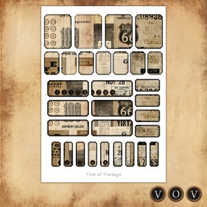 Industrial Grunge Labels, Printable Labels, Junk Journaling, Vintage ...