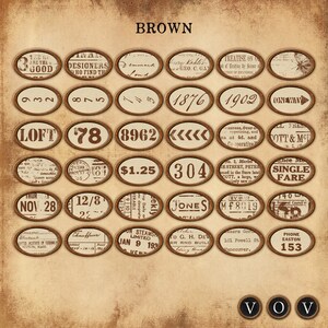 Oval Metal Ring Tags, Fussy Cut, Circle Embellishments for Junk ...