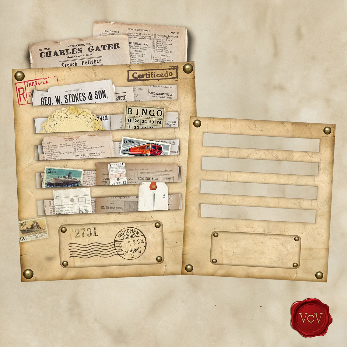 Printable Slot Pockets for Junk Journals. Set of 2 - Etsy