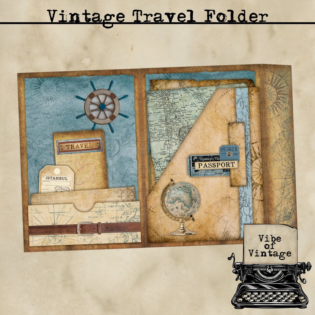 Vintage Travel Folder, Ephemera Storage for Junk Journals - Etsy