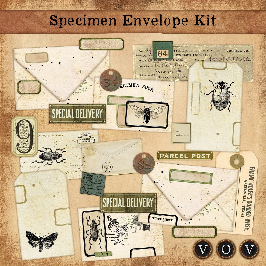 Specimen Envelope Kit for Junk Journals and Other Paper Craft Projects ...