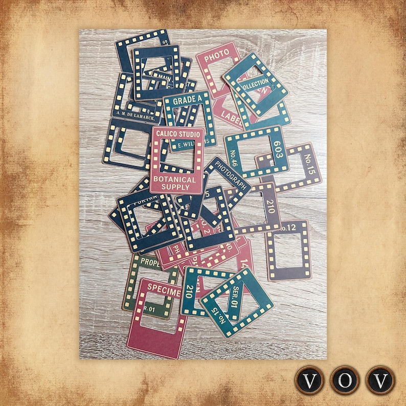 Vintage Photo Slide Frames: Printable Junk Journal Ephemera (JPEG + PNG ...
