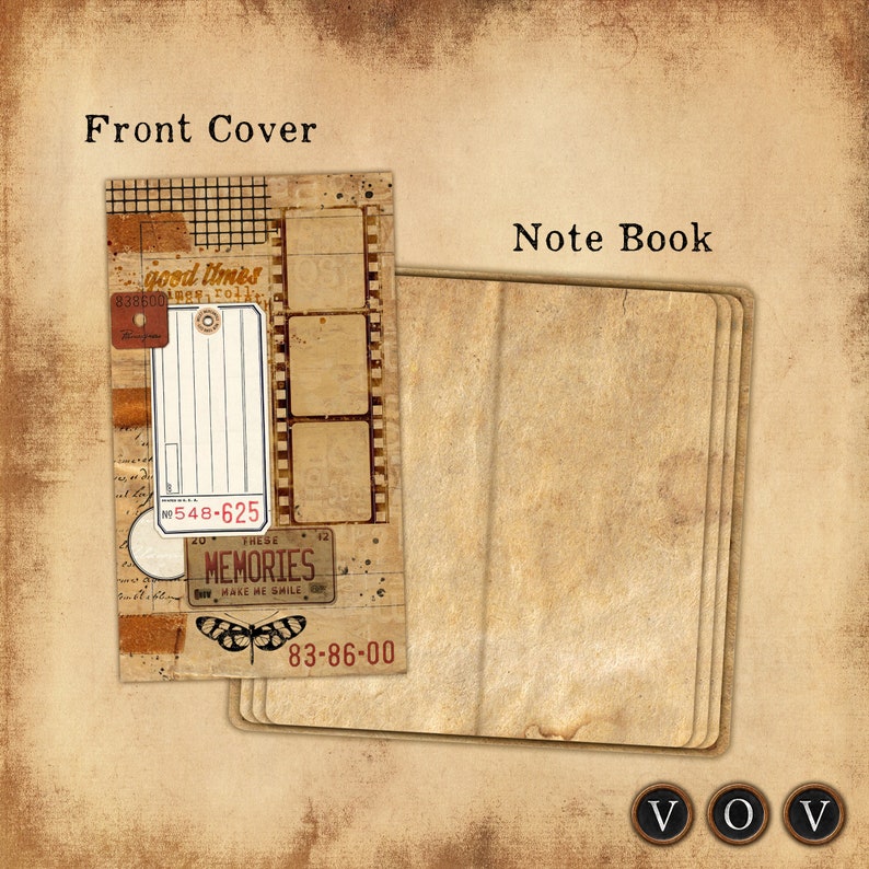 Vintage Pocket Notebook, Printable Notebook, Pocket Book, Notebook for ...
