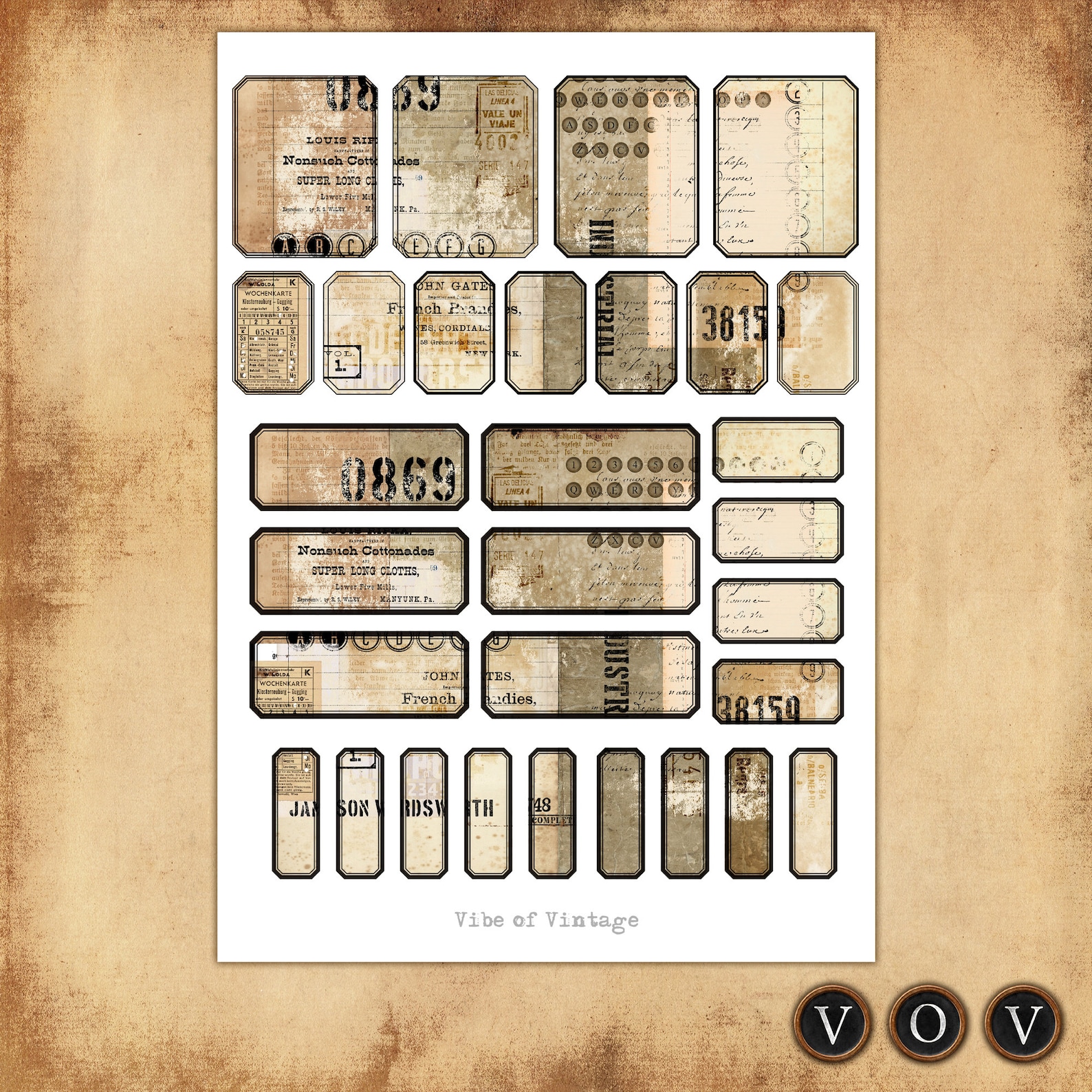 Industrial Grunge Labels, Printable Labels, Junk Journaling, Vintage ...