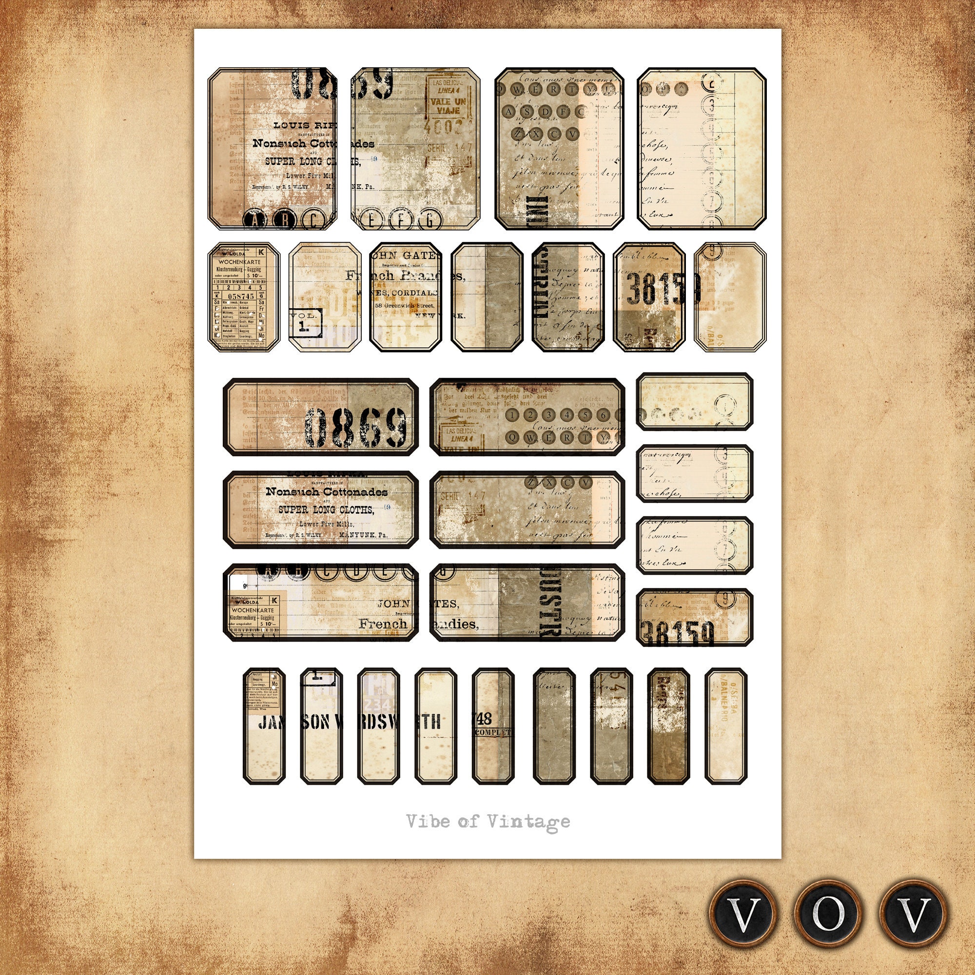 Industrial Grunge Labels Printable Labels Junk Journaling - Etsy