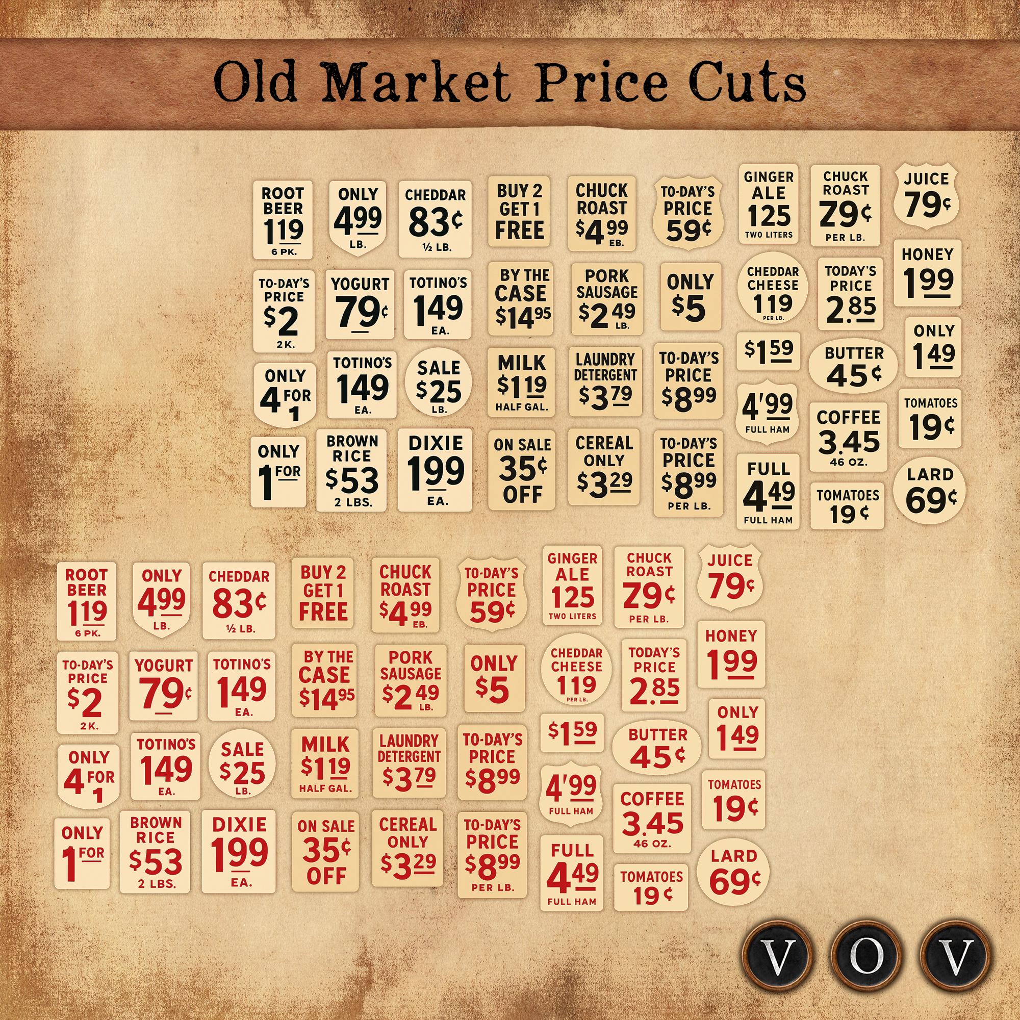 Vintage Grocery Labels: Retro Price Cuts Ephemera (digital Download) - Etsy