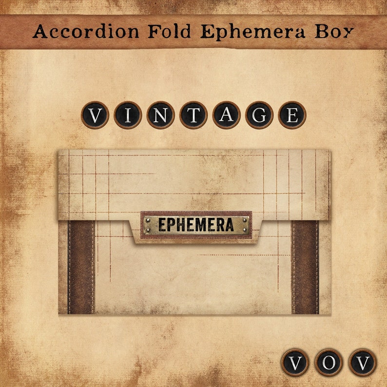 Accordion Fold Ephemera Box Ephemera Storage Printable - Etsy