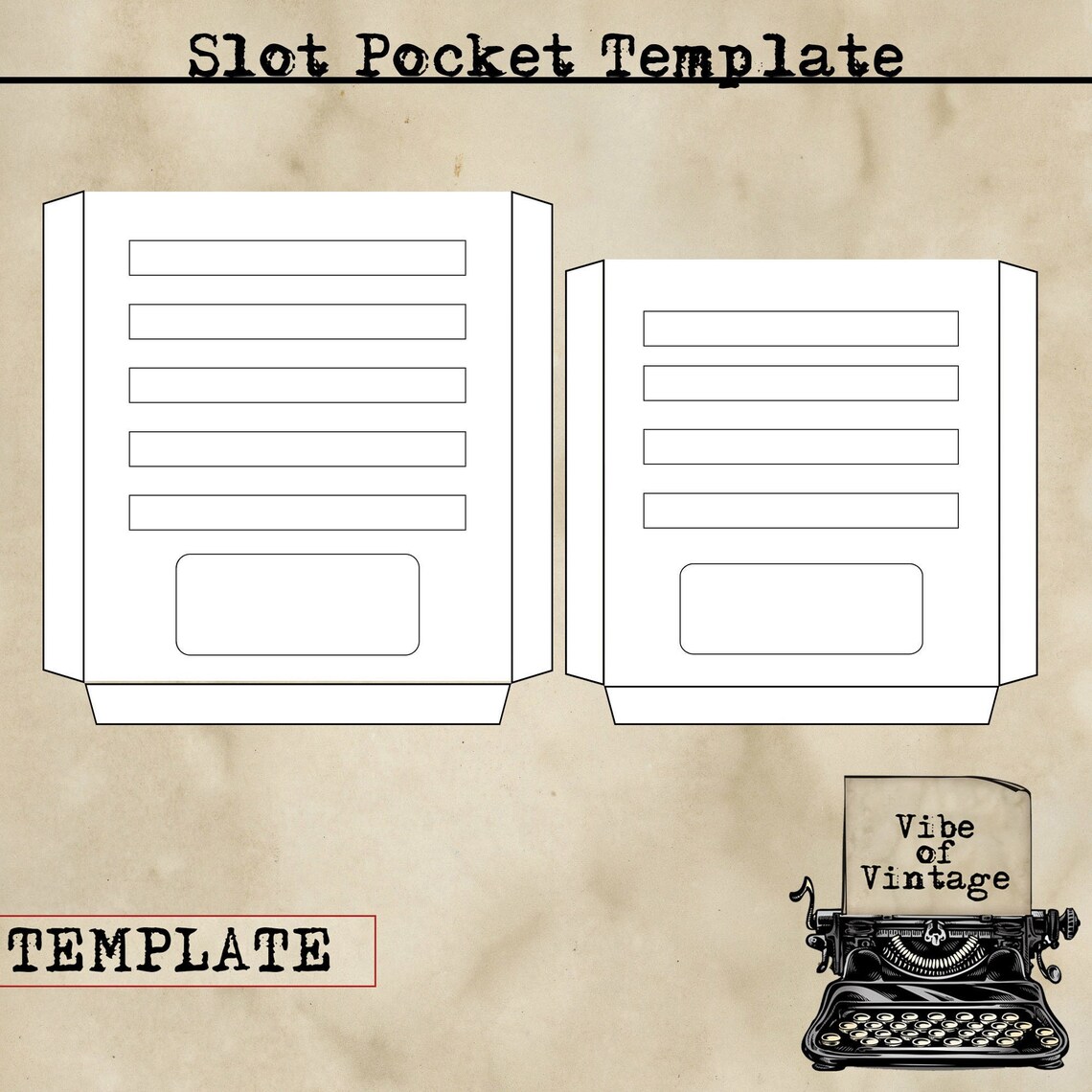 Printable Slot Pocket Template for Junk Journals. Set of 2 - Etsy