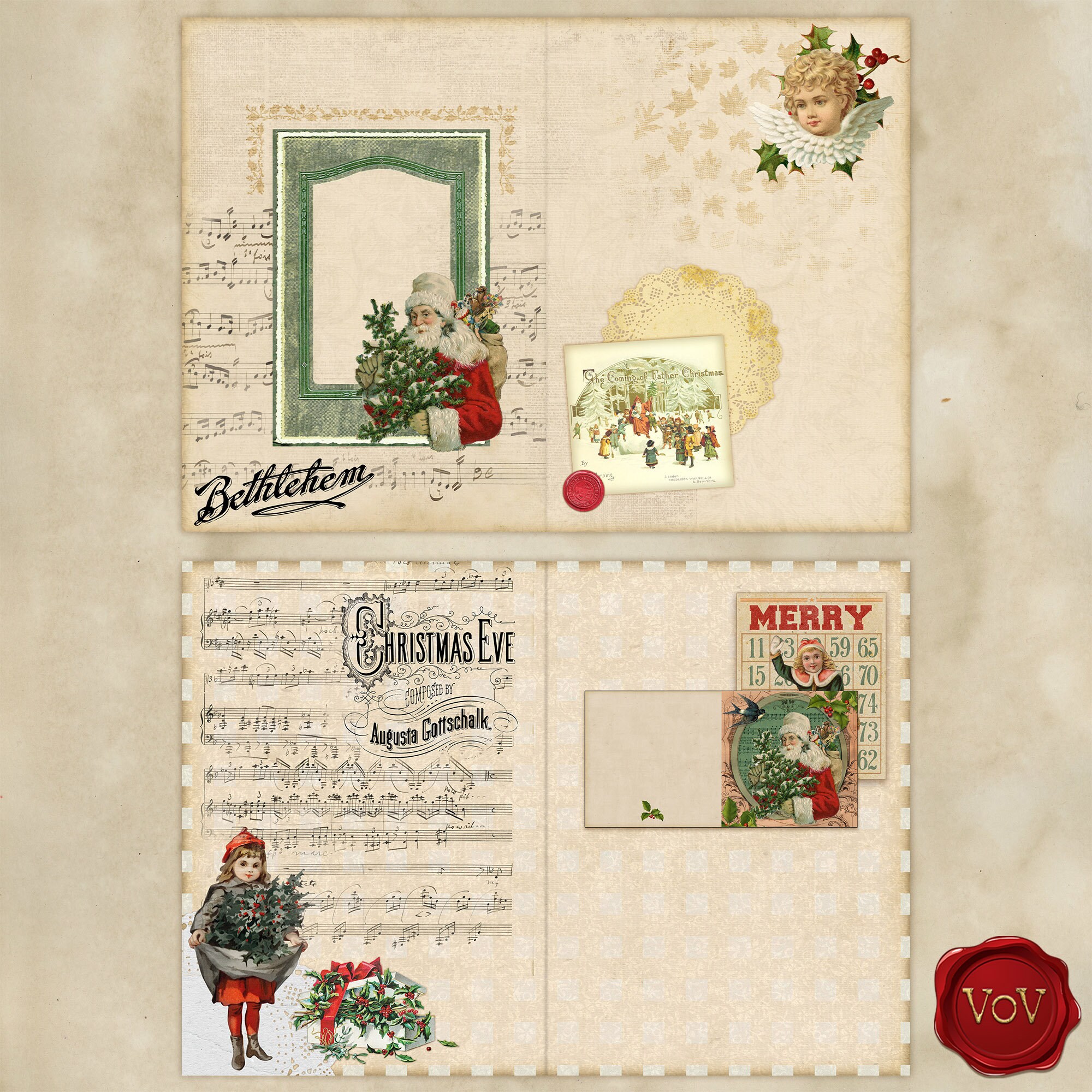 Christmas Cheer Journal Kit ,journal Pages, Ephemera, Tags and More - Etsy