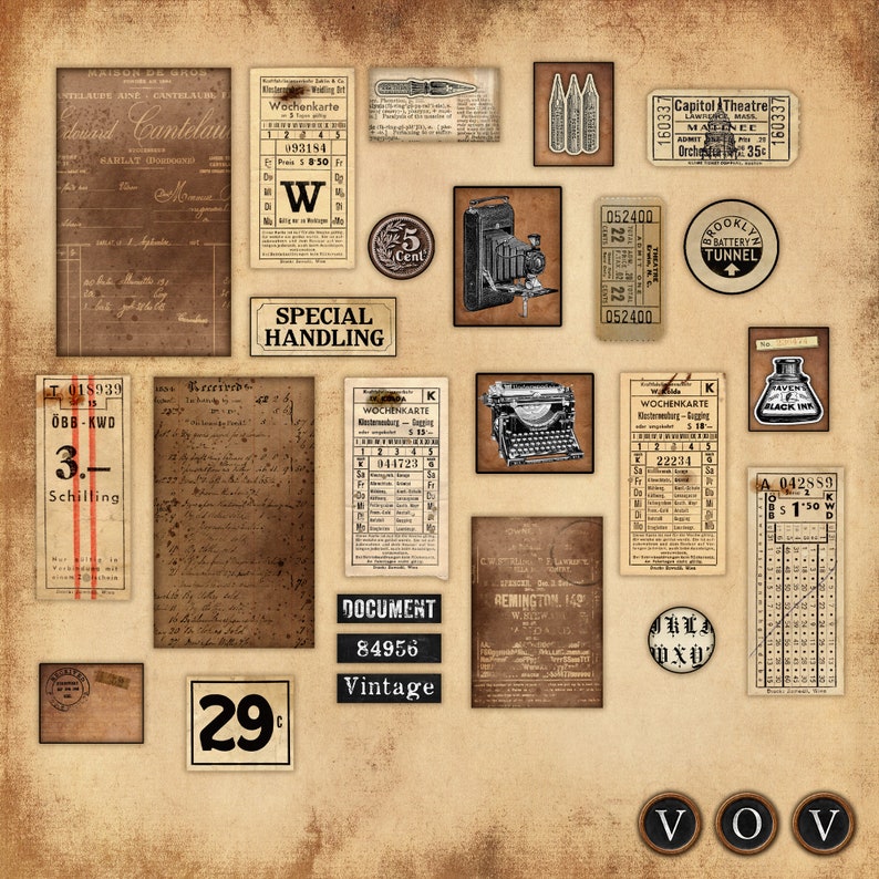 Grungy Layered Tags Vintage Tags Tag Set Set of 6 Vintage - Etsy