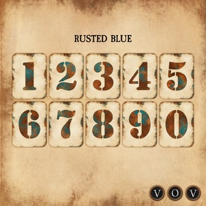 Rusted Grunge Number Labels Compatible With Cutting Machines for Junk ...